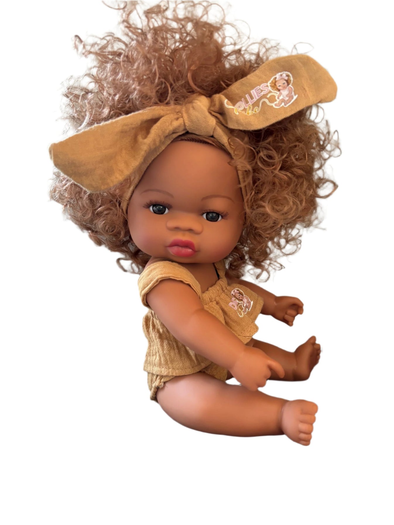 Aboriginal Girl Doll with Curly Strawberry Blonde Hair, Brown Eyes & Tan Skin | Dollies Tribe ...