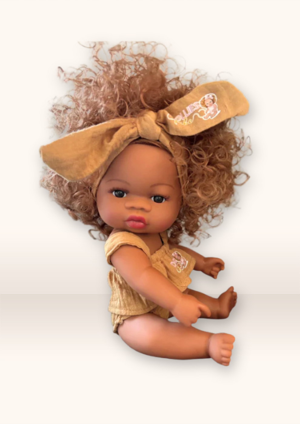 Aboriginal Girl Doll with Curly Strawberry Blonde Hair, Brown Eyes ...